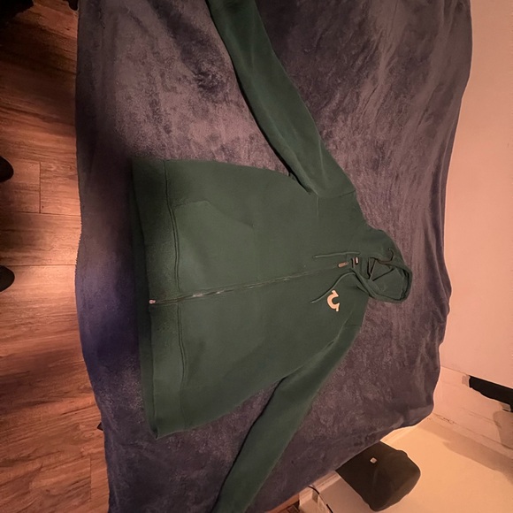True Religion | Sweaters | True Religion Green Hoodie With Logo | Poshmark
